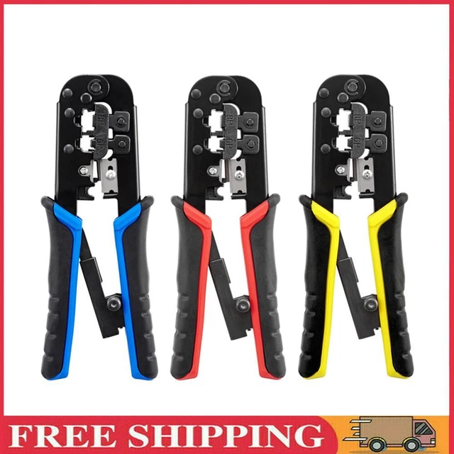 NETWORK LAN CABLE Crimper Cutter Ratchet RJ11 RJ45 Stripper Pliers for ...