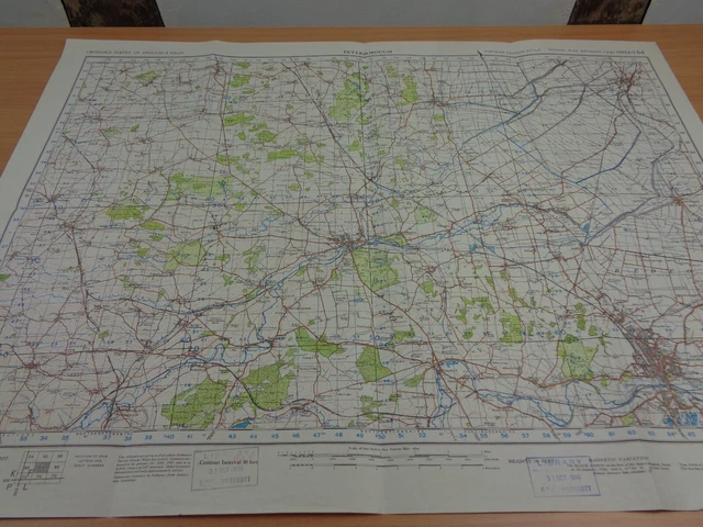 WW2 MAP &PETERBOROUGH& with SECRET ROCKET BASE INK STAMP (V1 & V2 ...