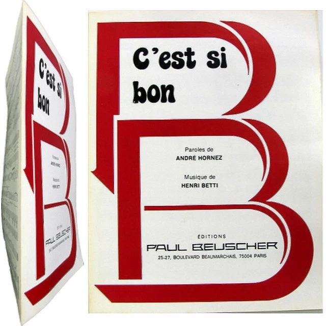 PARTITION C'EST SI Bon 1947 André Hornez Henri Betti sheet music chanson EUR 6,50 - PicClick FR
