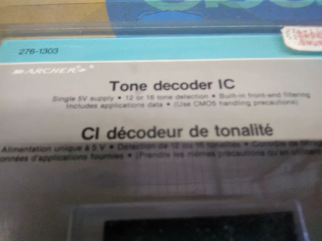 ARCHER RADIO SHACK TOUCH-TONE DECODER CHIP 276-1303 $14.99 - PicClick CA