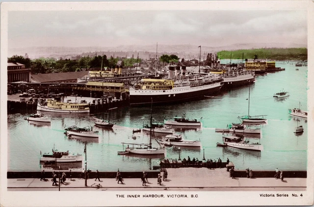 VICTORIA BC INNER Harbour Ships Boats 'Princess Kathleen' Ship RPPC ...