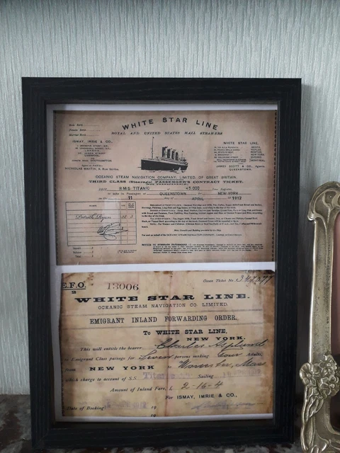 RMS TITANIC WHITE Star Line father poster 3rd 1st class laminated ...