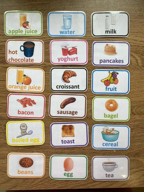 BREAKFAST FLASH CARDS/PECS Asd/autism/special Needs/non Verbal/children ...