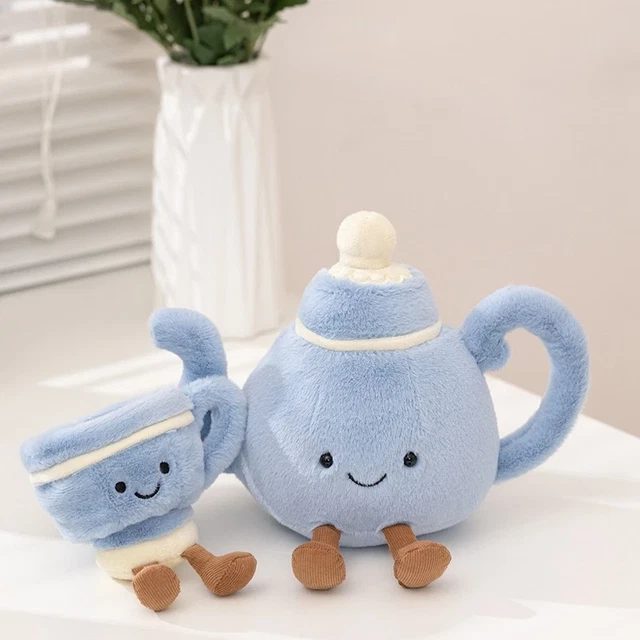 NWT JELLYCAT AMUSEABLES Seb Teacup & Vicky Teapot Set,Rare Plush Toy ...