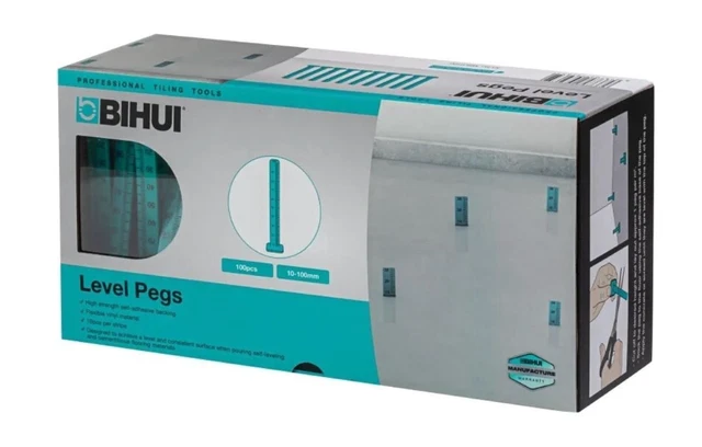100 X BIHUI Height Guide Level Pegs Self Levelling Flooring Pegs - BU ...