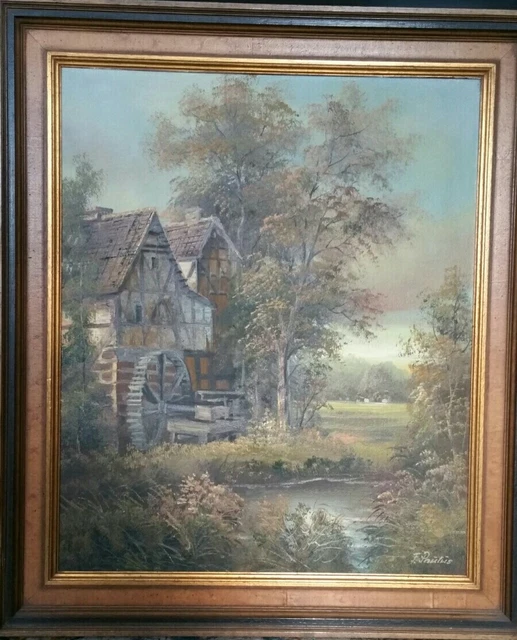 SCHÖNES GEMÄLDE ÖL Ölgemälde Die Wassermühle Original von Fritz Paulus gerahmt EUR 275,00 ...