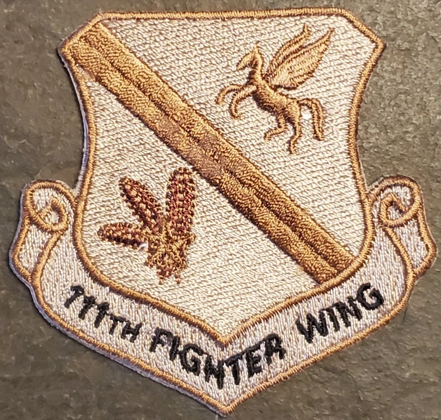 USAF AIR FORCE 111th Fighter Wing Patch desert tan subdued VINTAGE ...