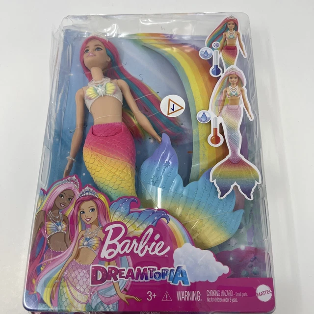 BARBIE DREAMTOPIA RAINBOW Magic Mermaid Doll Water Activate Color £26. ...