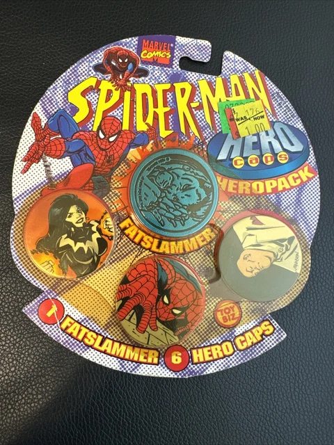 VINTAGE SPIDER-MAN HERO Caps Pogs Slammer Herocaps Pog Toy Biz ...