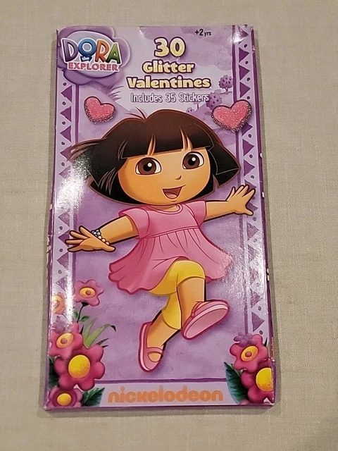SEALED 2010 NICKELODEON Dora The Explorer 30 Glitter Valentines & 35 ...