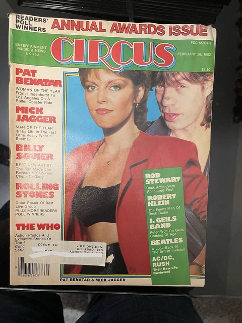 CIRCUS MAGAZINE FEBRUARY 28, 1982 Pat Benatar Mick Jagger Awards Issue ...