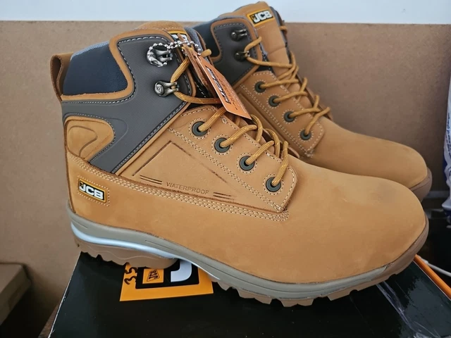 JCB MENS Boots Leather Fast Track Safety Boots Honey Size UK 10 EU 46 ...