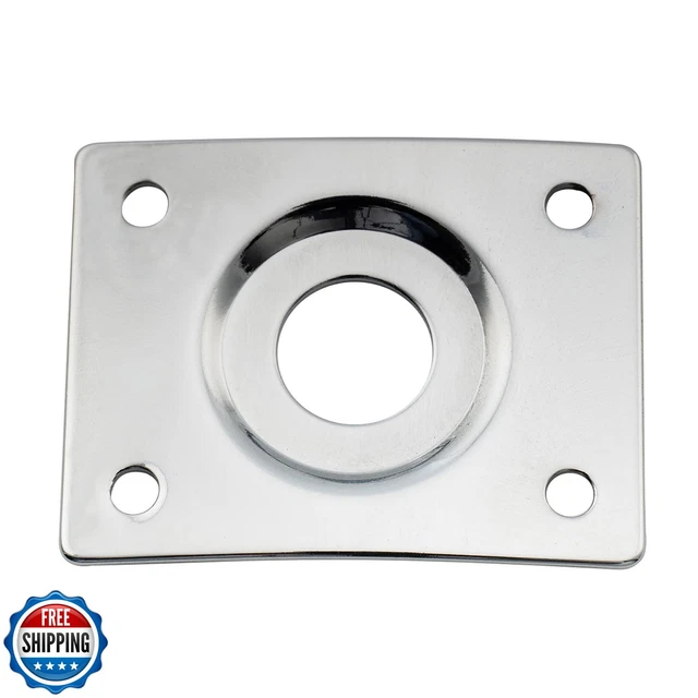 MUSICLILY PRO STEEL Curved Recessed Guitar Jack Socket Plate Rectangle ...