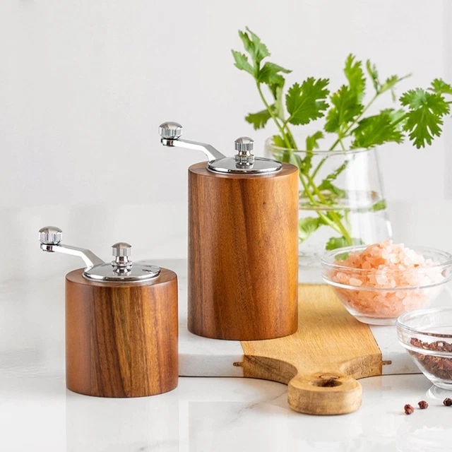 SPICE MILL FOR Fresh Culinary Experience Wooden Adjustable Salt Pepper ...