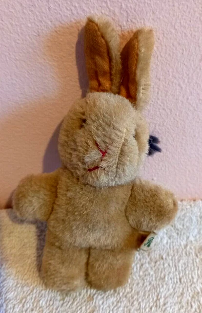VINTAGE PURE WOOL Bunny Rabbit Small Soft Toy Comfort Plush Toy Plush ...