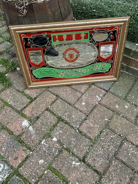 MANCHESTER UNITED FC Rare Vintage Mirror 1878-1978 Centenary Mirror £ ...