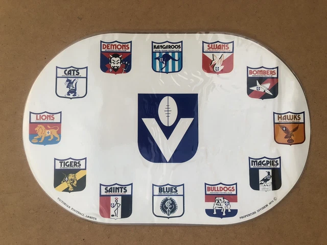 VINTAGE SUPER RARE 1975 Vfl/Afl Team Club Logo Emblem Symbols Plastic ...