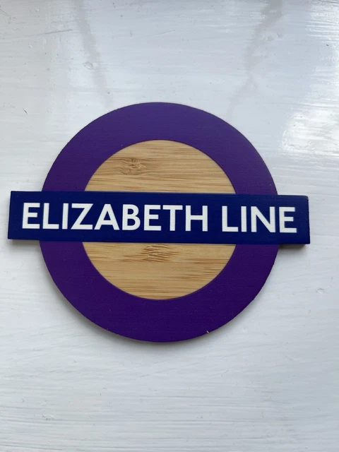 LONDON UNDERGROUND - Tube - Elizabeth Line Bamboo Drinks Coaster ...