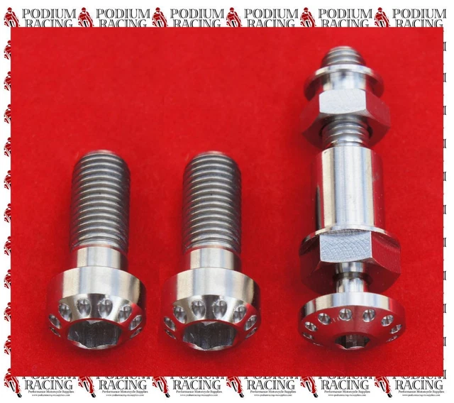 DUCATI MONSTER SILVER Titanium Kick Side Stand Pivot & Frame Bolt Set ...