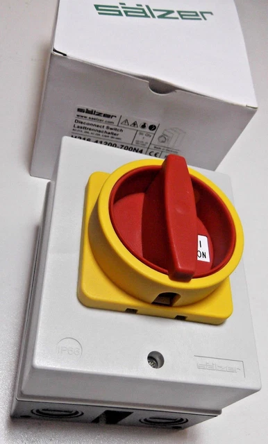 SALZER 20A DP ROTARY ISOLATOR SWITCH AC IP66 weather proof - H216-41200 ...