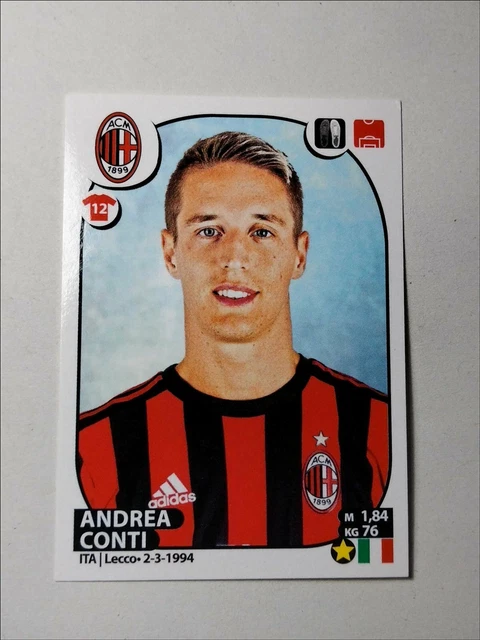 FIGURINA CALCIATORI PANINI 2017/18 MILAN CONTI n 353 NUOVA CON VELINA ...
