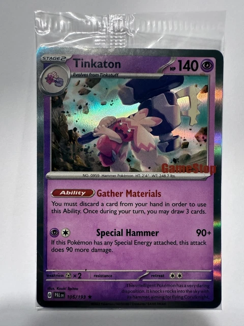 🔥 POKEMON TCG 🔥 Tinkaton 105/193 - Paldea Evolved Sealed GameStop Promo ...