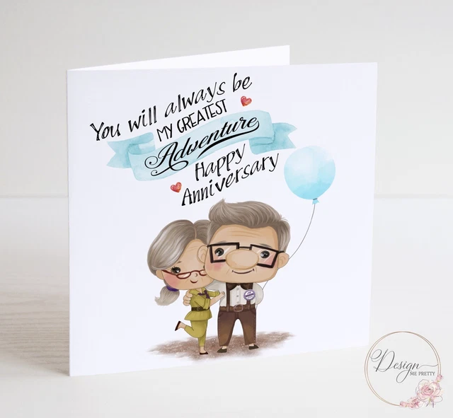 DISNEY'S UP! ANNIVERSARY Card - Ellie & Carl Husband Wife Girlfriend ...