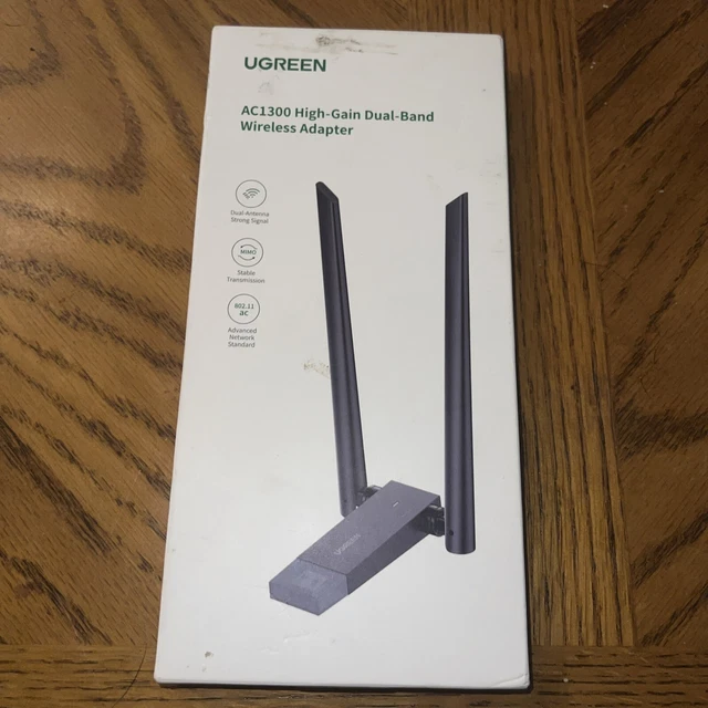 UGREEN AC1300 USB WiFi Adapter for Desktop PC Laptop High Gain Dual ...