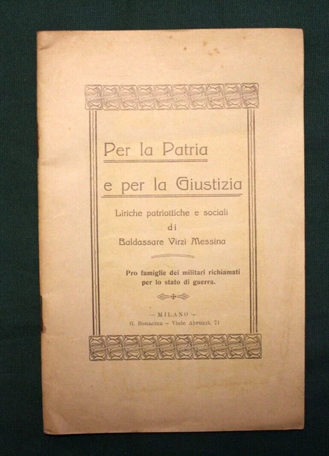 LIBRETTI PRIMA GUERRA MONDIALE 1915 per la patria e per la giustizia ...