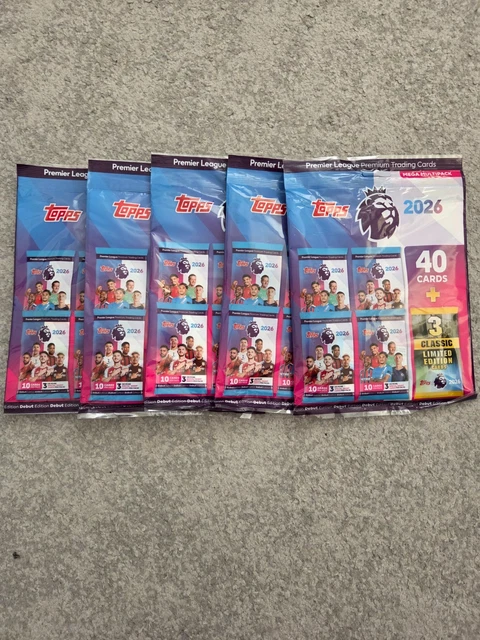 PREMIER LEAGUE 2026 Debut Edition Trading Cards - Mega Multipack Topps ...