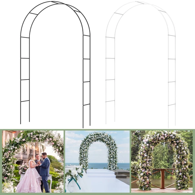 METAL GARDEN ARCH Large Iron Plant Trellis Reusable Wedding Arch for- £ ...