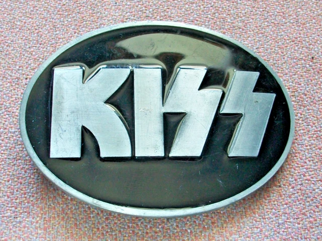ROCK BAND KISS Metal Belt Buckle Silver & black-Colored £13.47 ...