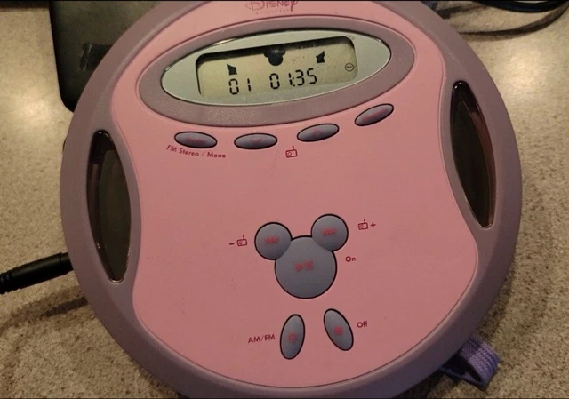 VTG DISNEY PRINCESS Portable CD Player AM/FM Radio Pink & Purple ...