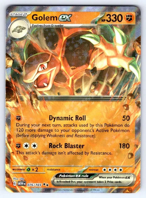 GOLEM EX - 076/165 - Double Rare - Scarlet & Violet 151 - Pokemon Card ...