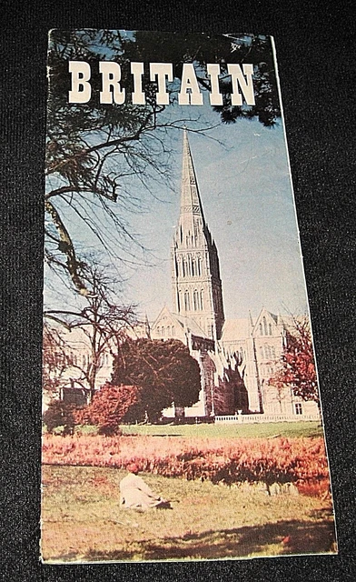 VINTAGE 1950S GREAT Britain Travel Brochure-Map & Shows All seasons of ...