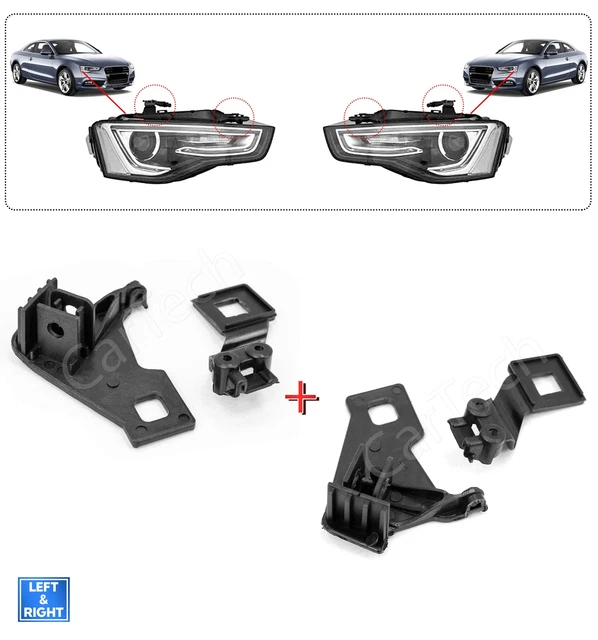 HEADLIGHT HEADLAMP BRACKET Repair Kit Left Right Set For Audi A4 A5 B8 ...