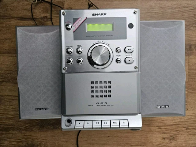 SHARP MICRO SYSTEM XL-S10H CD, Tape & Radio Retro Shelf Stereo System £30.00 - PicClick UK
