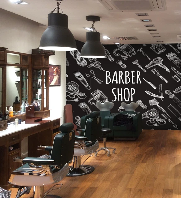 3D MAN HAIR Cut G4055 Barber Shop Wallpaper Wall Murals Self-adhesive ...