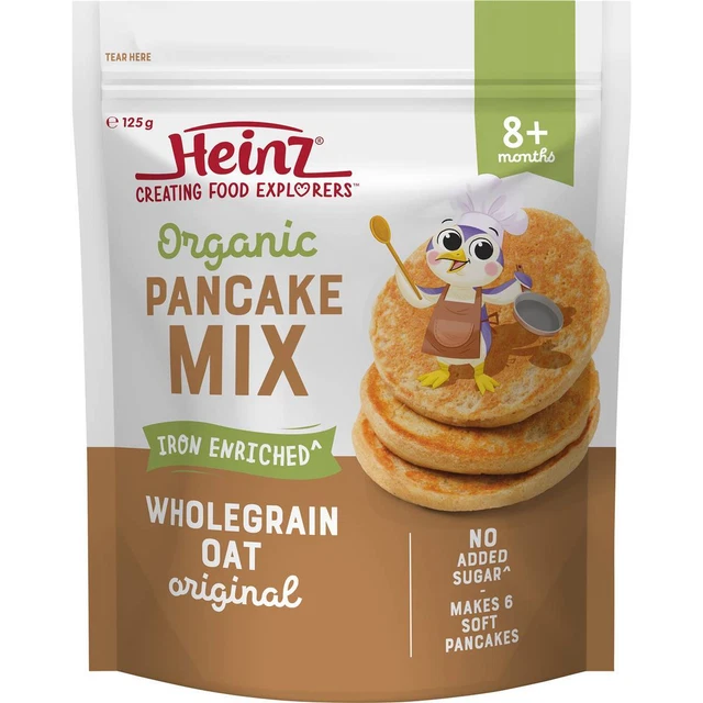 HEINZ KIDS ORGANIC Pancake Mix Oat Original Baking Mix Powder 125g $15. ...