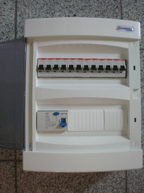 UNTERVERTEILUNG VERDRAHTET Sicherungskasten Aufputz Schrack Stromkasten ...