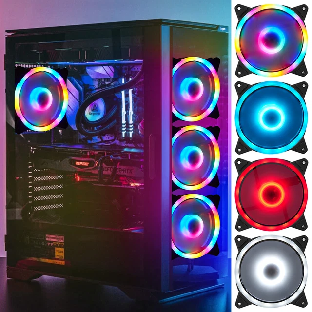 PC CASE FAN 120 mm RGB Big 4-Pin Small 3-Pin Connector PC Computer Case ...