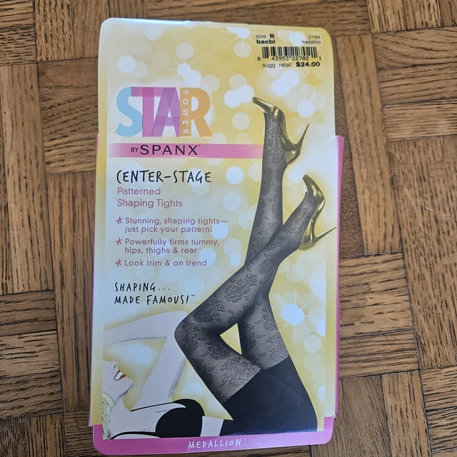 SPANX STAR POWER Center Stage Patterned Shaping Tights Black Size B £4. ...