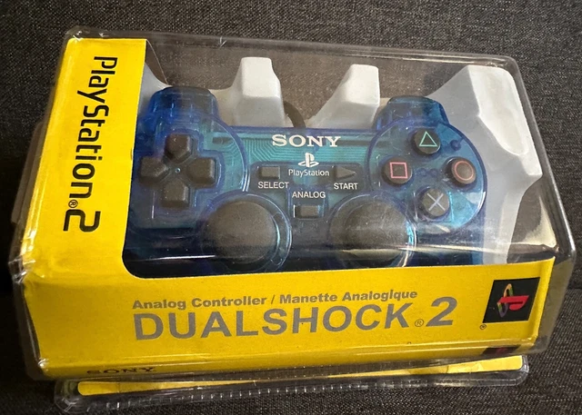 RARE MANETTE OFFICIELLE SONY Dualshock PS2 PS1 PSX Bleu transparent EUR ...