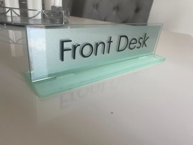 PERSONALISED DESK SIGN Name Plate Custom Modern Plaque Work Office Home ...