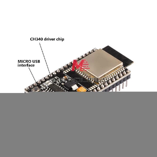 ESP32-DEVKITC BOARD DEVELOPMENT Board ESP32-WROOM-32E CH340 Driver Chip ...