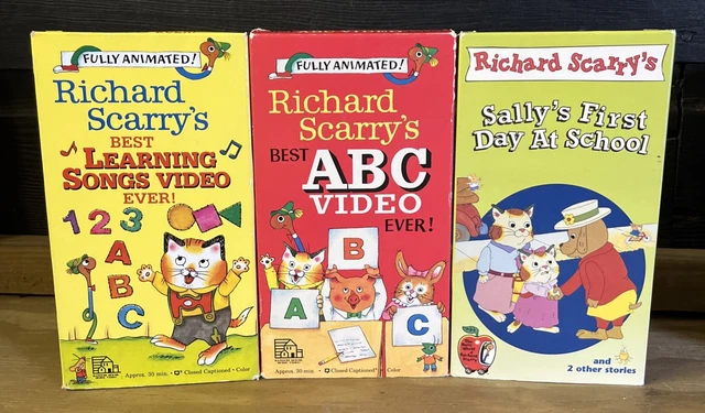 RICHARD SCARRY VHS Lot Kids 90s Best Learning Songs Video & Sally’s ...