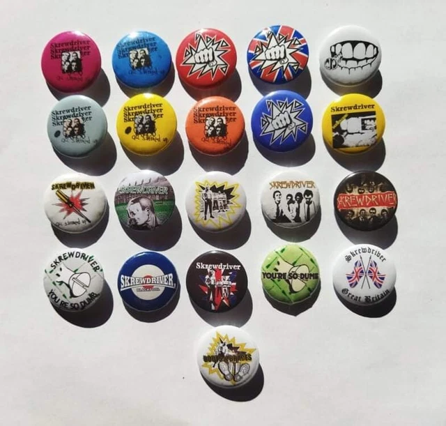 LOT BADGES SKREWDRIVER Oi Skinhead EUR 18,00 - PicClick FR