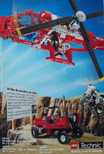 ADVERTISING WERBUNG ITALIAN Clipping 1991 LEGO TECHNIC HELICOPTER . £3. ...