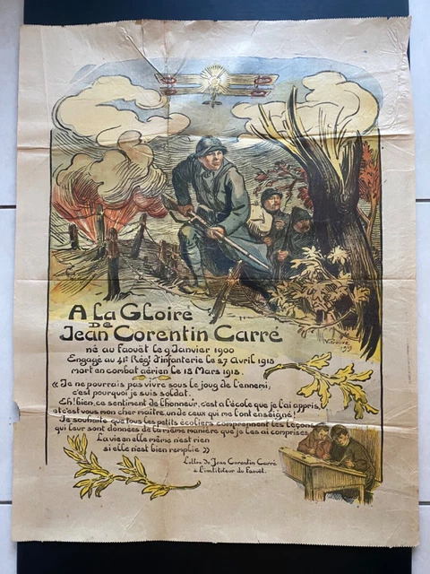 AFFICHE ANCIENNE ORIGINALE /victor prouvé /jean corentin carré /ww1 EUR ...