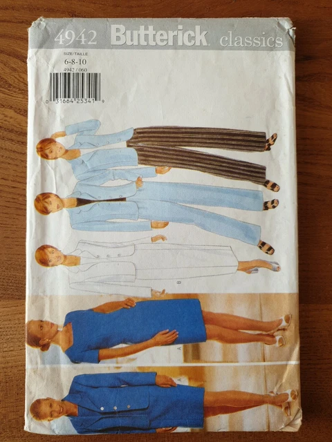 BUTTERICK 4942 PRINCESS Seam Dress Trouser Jacket Suit Smart Work ...